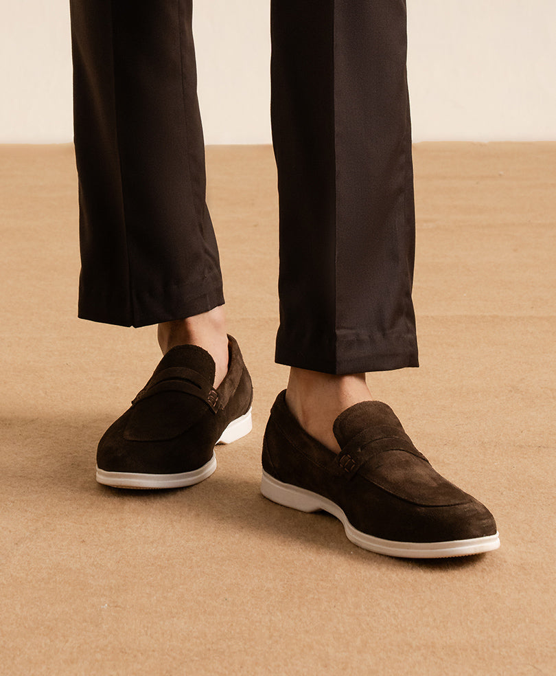 Suede Loafer Mocha Shoes - FITTED