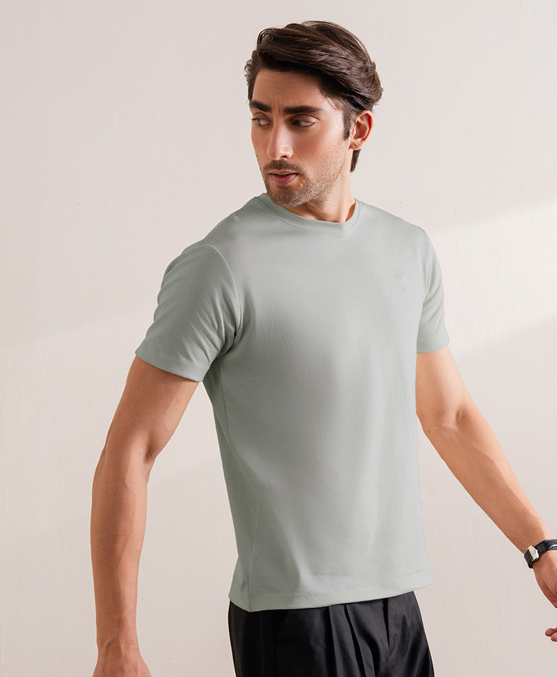 Iceberg Green Interlock crew - FITTED