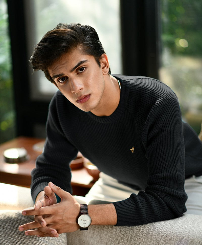 Black Raglan Sweater - FITTED